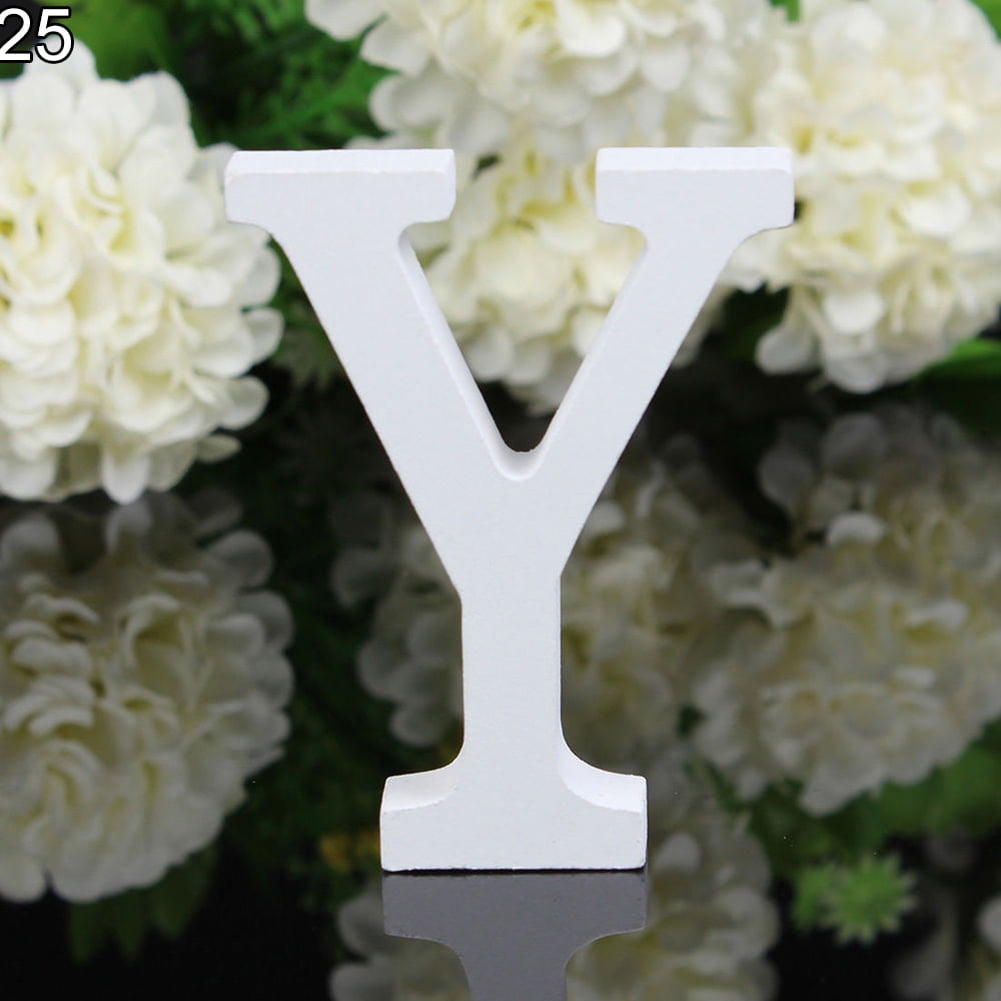 Yasu 1 Pc White Wooden Letters Alphabet Wedding Birthday Party Home ...