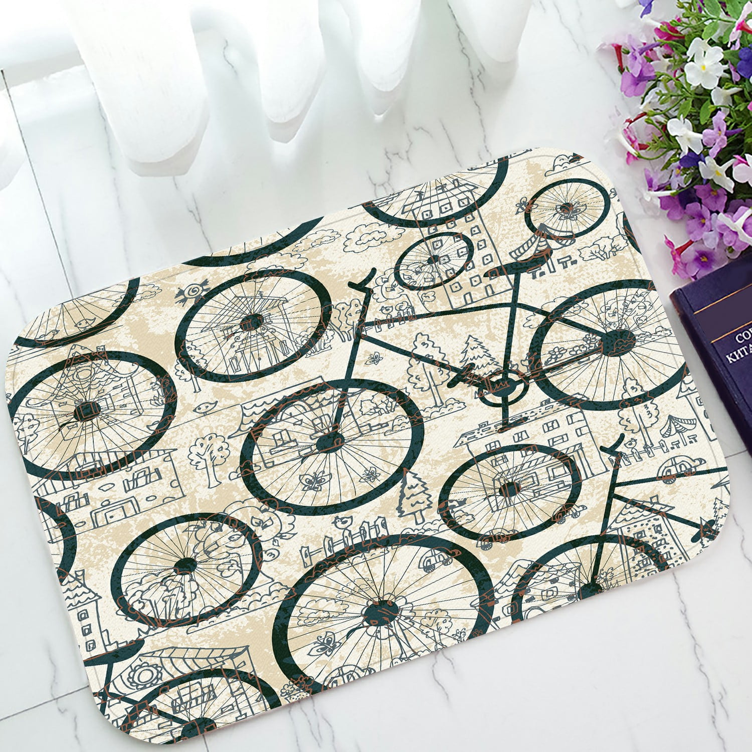ABPHQTO Texture Of Bicycle Doormat Entrance Rug Area Rug Floor Mat Home ...