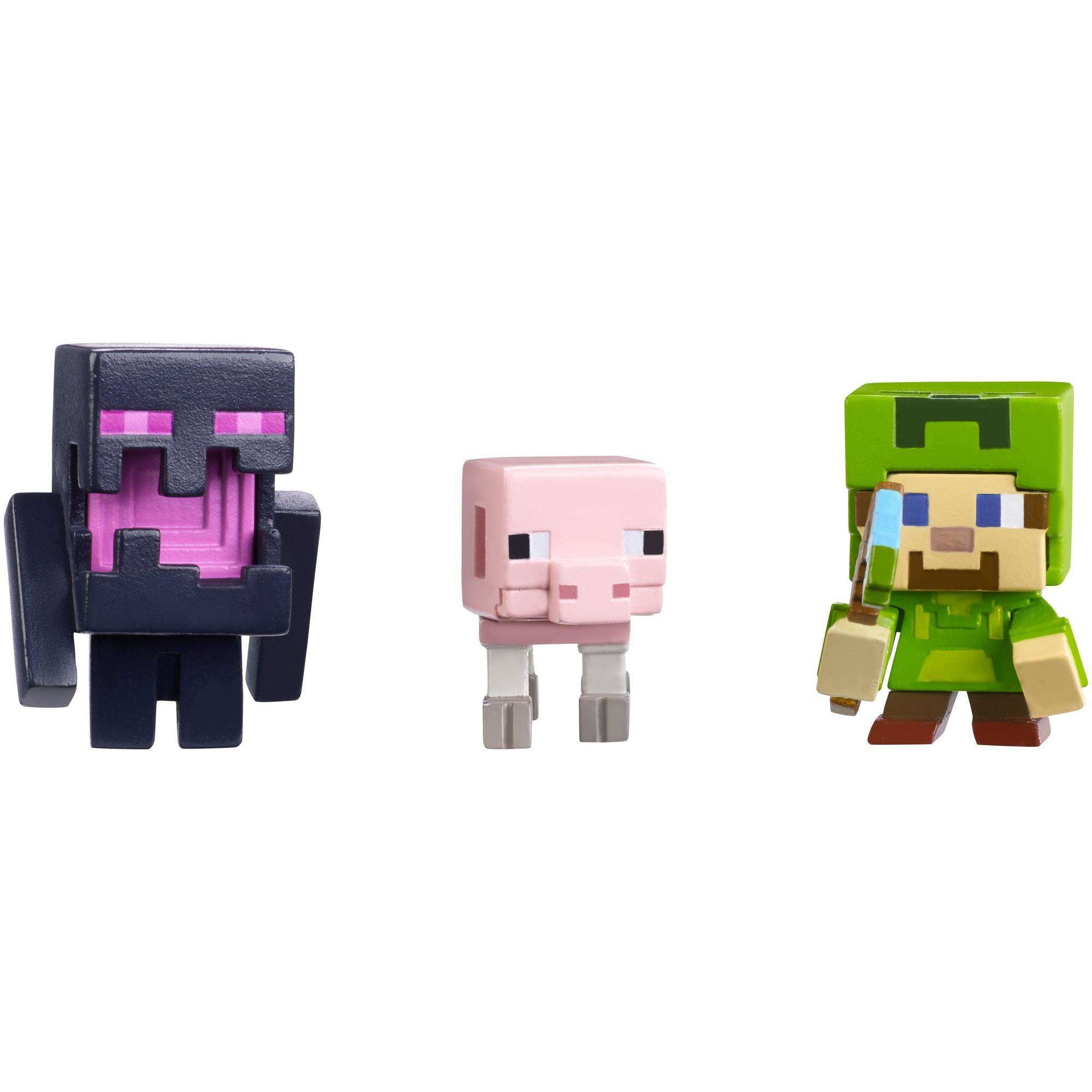 Minecraft Mini Figure Holloween 3-pack Steve w/Hoodie, Skeleron Pige ...