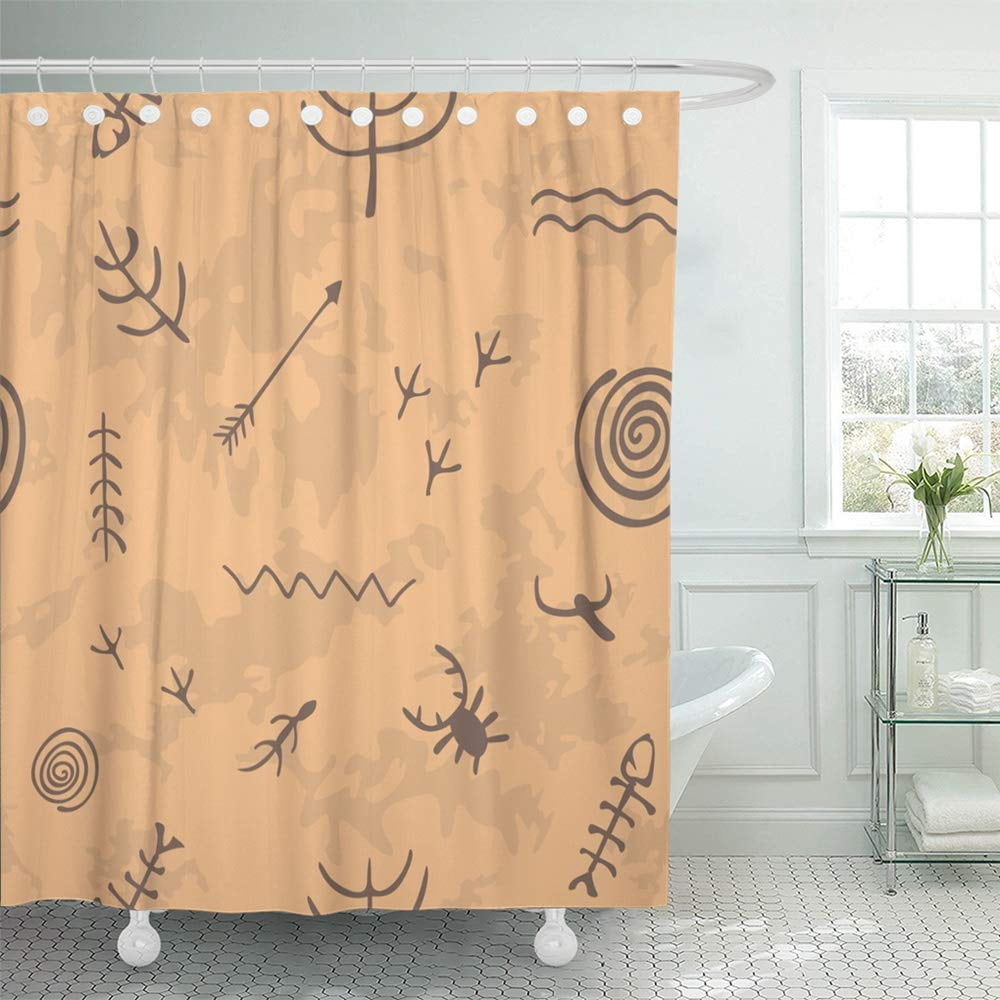 KSADK Ancient Cave Drawings Pattern Animal Caveman Kokopelli Old ...
