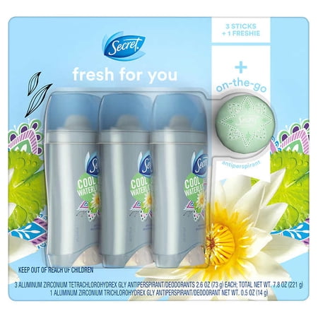 Secret Fresh Waterlily Invisible Solid APDO 2.6 oz., 3-count + 0.5 oz ...