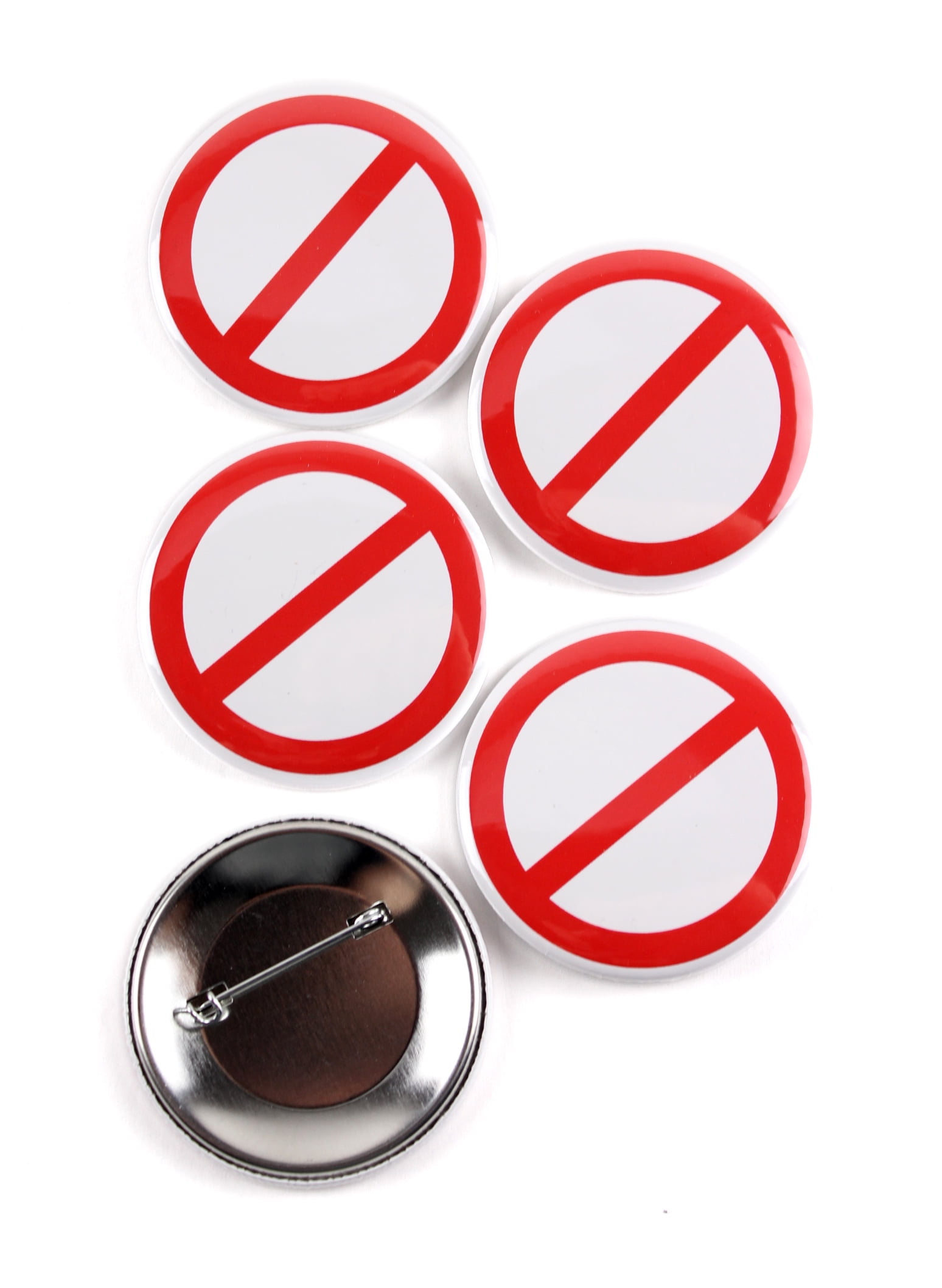 No Symbol, Nay, Interdictory Circle, Circle Backslash Pinback Buttons ...