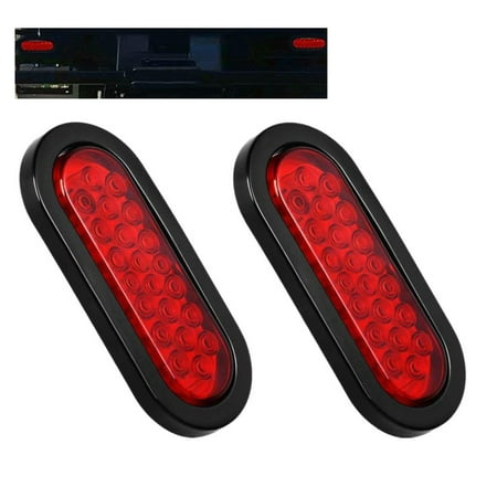 YDJKET 2 Pack 7.5" Oval Red Surface Mount LED Tail Lights for Trailer ...
