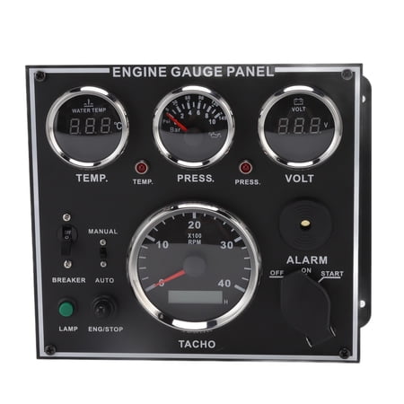 Oil Volt Water Gauge, IP67 Protection Engine Gauge Panel Temp Pressure ...