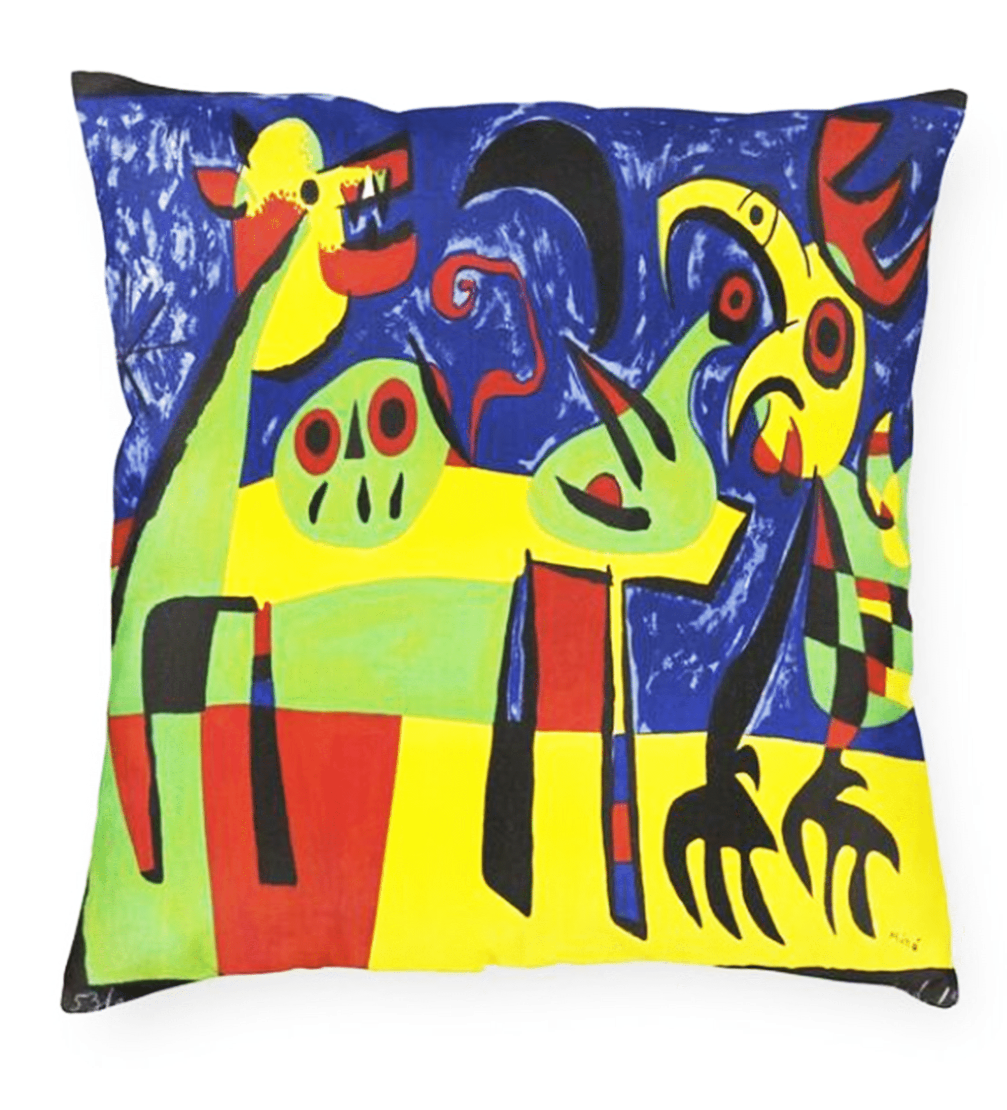 LINEL Joan Miro Surrealism Artistic Throw Pillow Covers 18"x18" Yellow ...