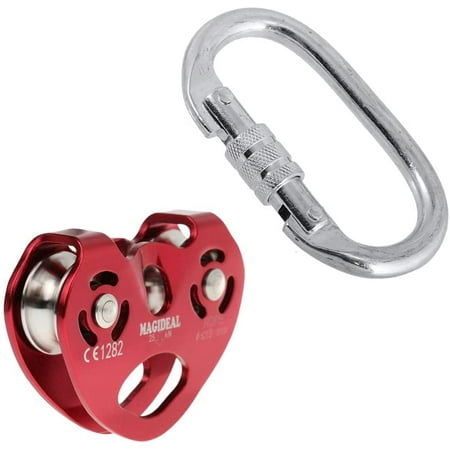 25KN / 5600lbs Zip Line/Wire Cable Trolley Pulley and Steel Screw Lock ...
