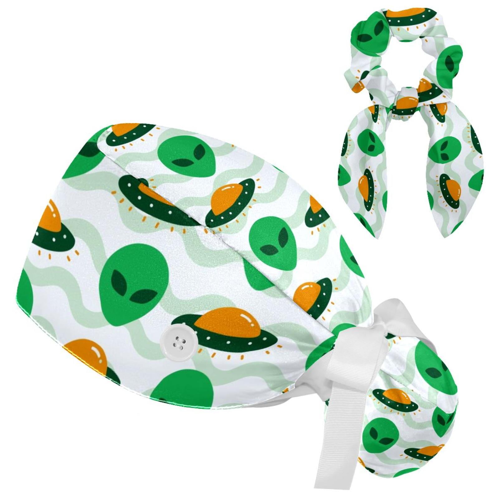 Working Cap with Buttons and Sweatband Scrub Hat Bouffant Caps with ...