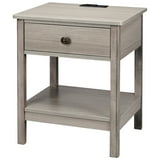 DecorTech Traditional Rectangular End Table with AC Power and USB ...