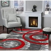 Glory Rugs Area Rug Modern 8x10 Dark red Circles Geometry Soft Hand ...