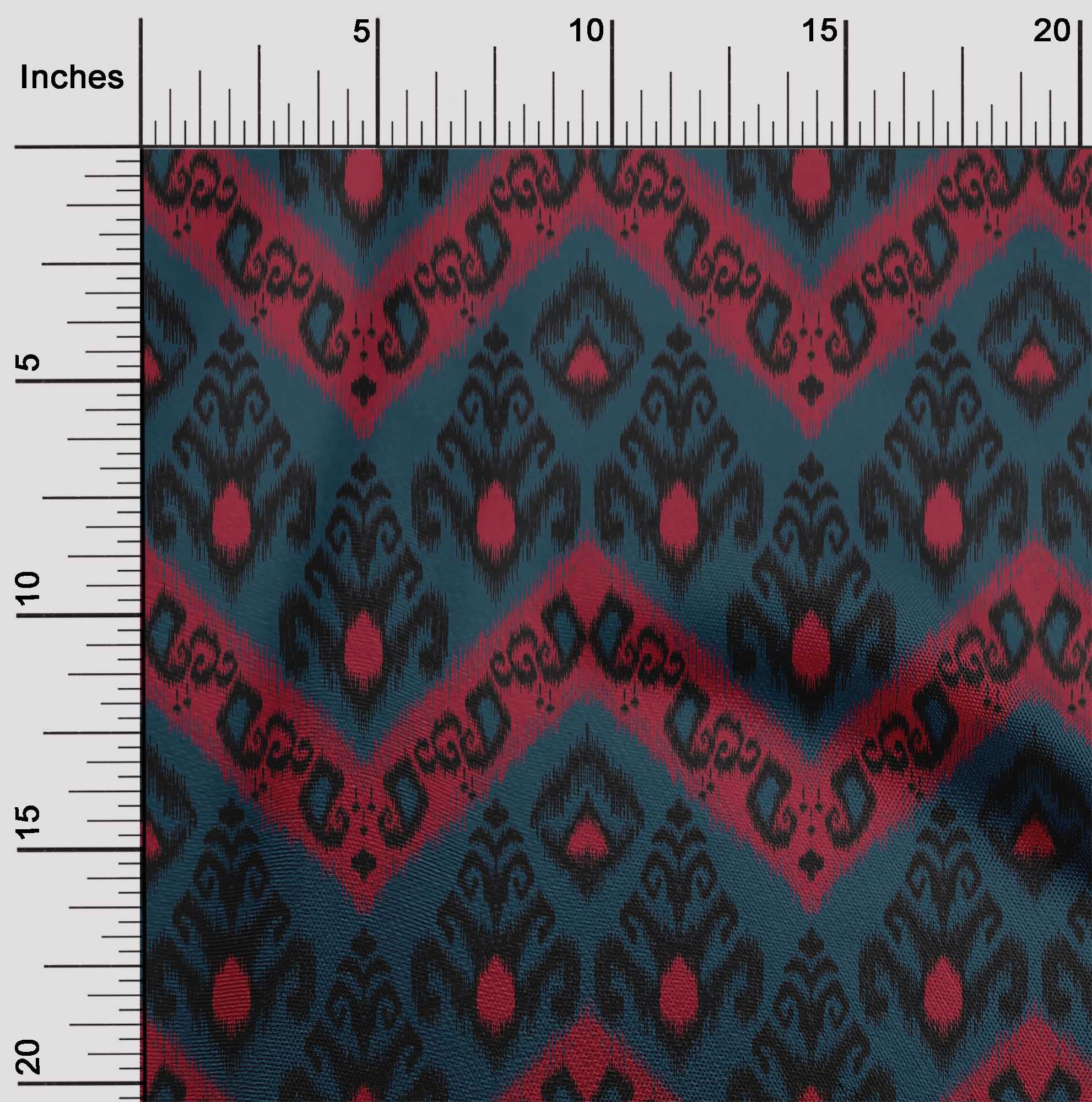 oneOone Viscose Chiffon Fabric Swirl & Paisley Ikat Printed Fabric 1 ...