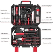 THINKWORK 122-Piece Pink Tool Kit with 3.6V Rotatable Electric ...