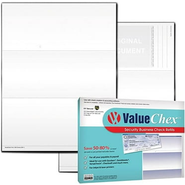 Compuchecks 1000 High Security Blank Check Paper, QuickBooks Compatible ...