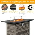 43" Rectangular Gas Fire Pit Table – 50,000 BTU CSA-Certified Outdoor ...