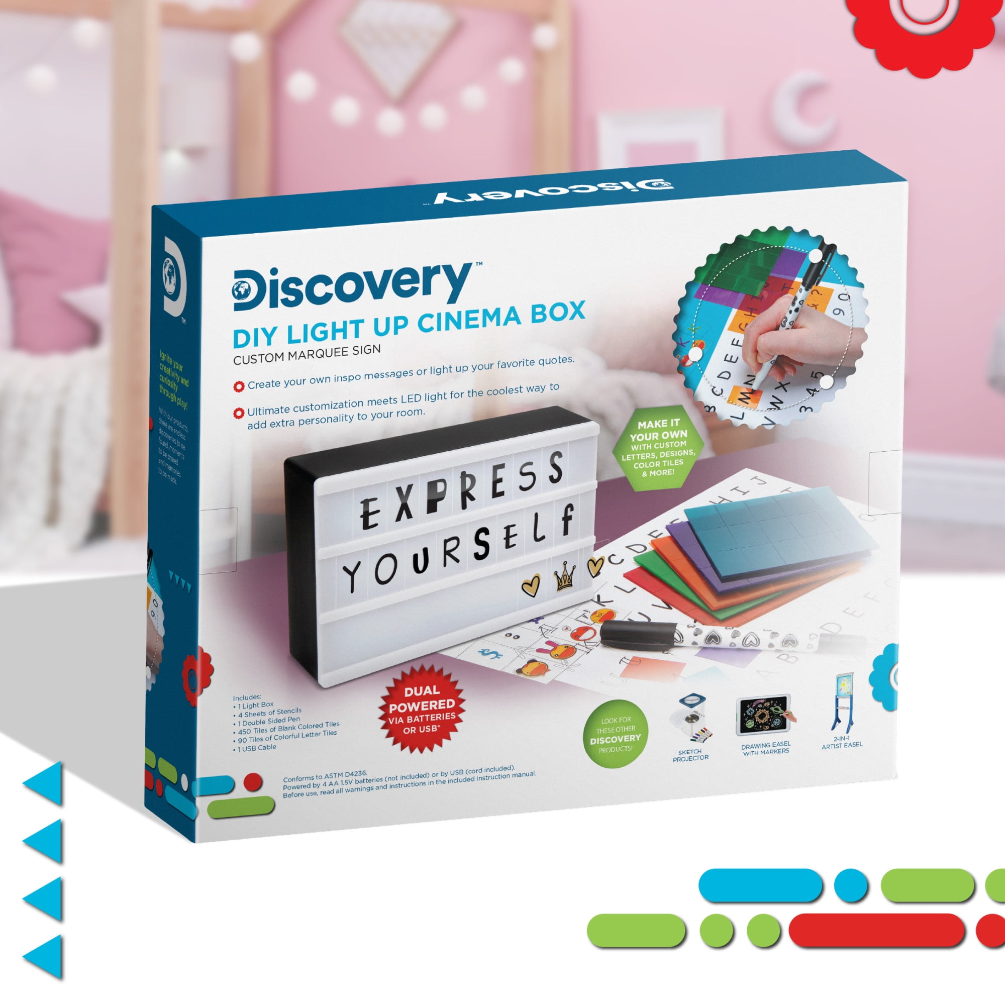 Buy Discovery Kids DIY Light Up Cinema Box, Customizable Backlit ...