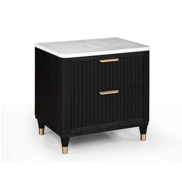 GDF Studio Sonne Modern Handmade Mango Wood 3 Drawer Glass Top ...