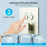 Brushed Nickel Complete Shower System Set with Push-Button Diverter, 10 ...