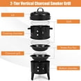 3-in-1 Charcoal Smoker Grill, Outdoor Vertical BBQ with Thermometer ...