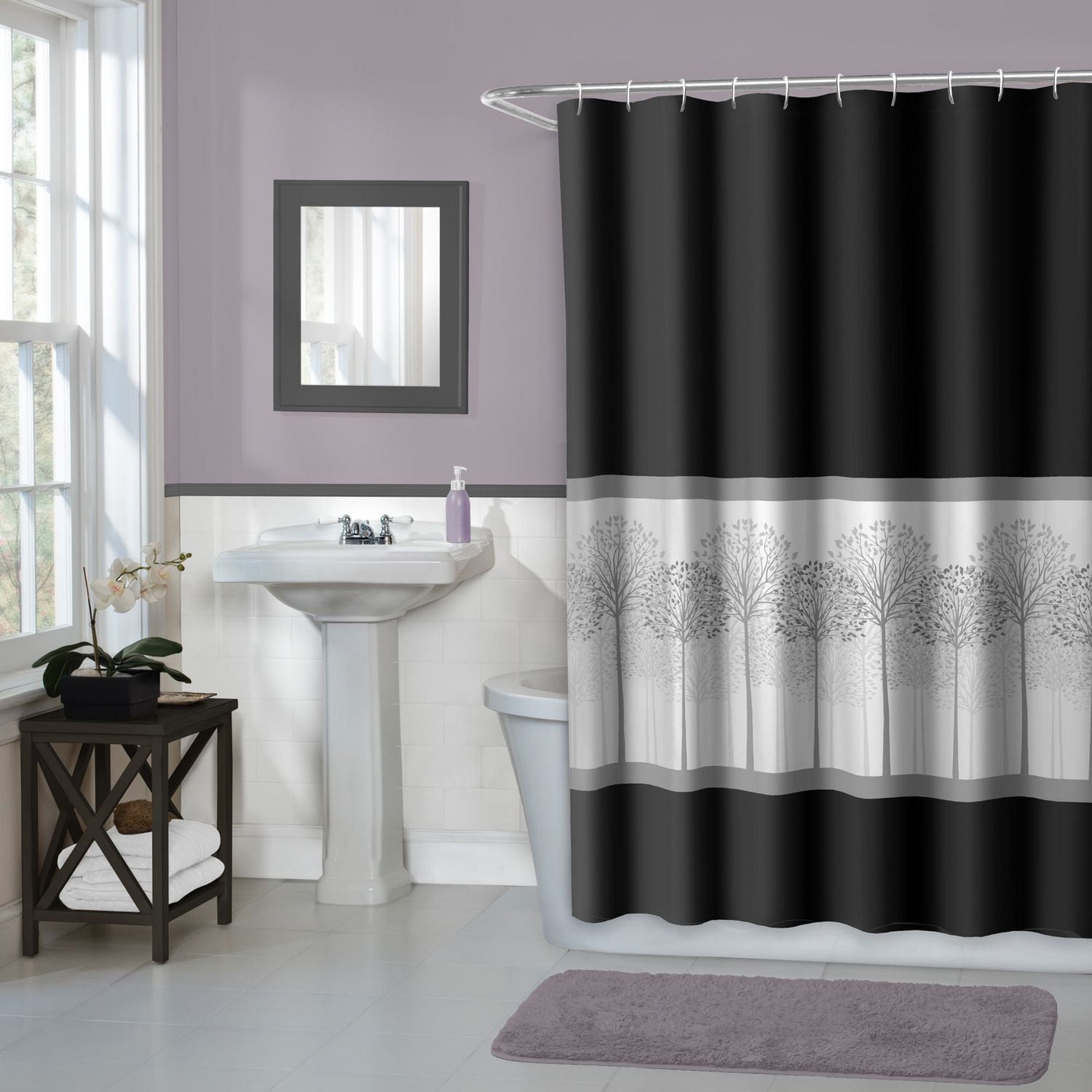 Click here for Hometrends Home Trends Timber Fabric Shower Curtai... prices