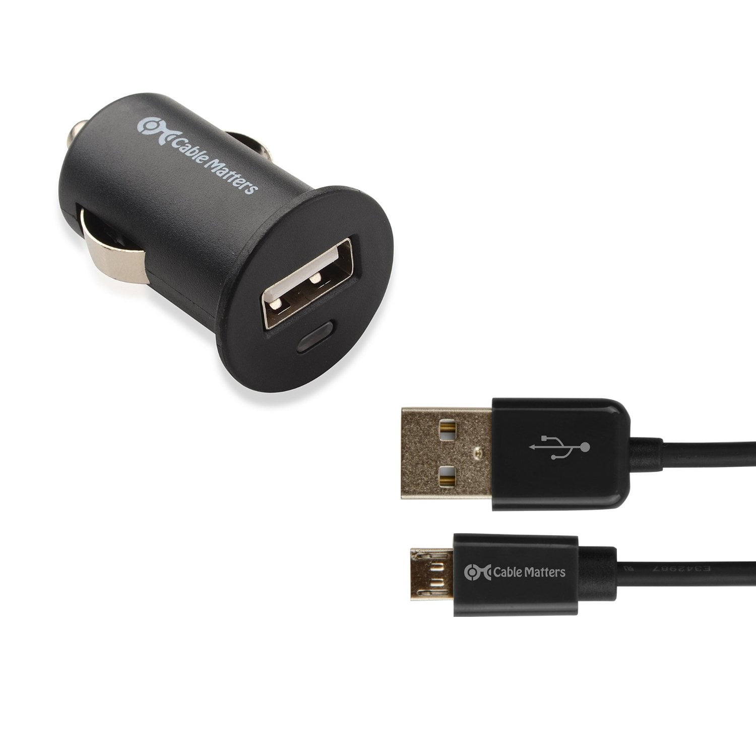 Cable Matters 5W/1A Mini Car Charger with 3 Feet Micro-USB Cable ...