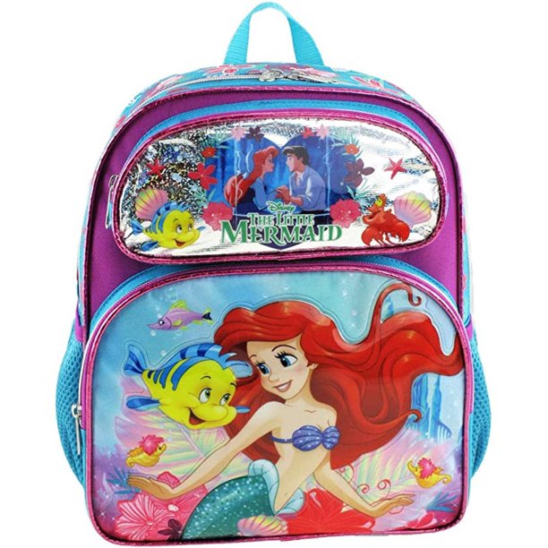 Disney Ariel Little Mermaid Deluxe Toddler 12 Inch Backpack 'Under the ...