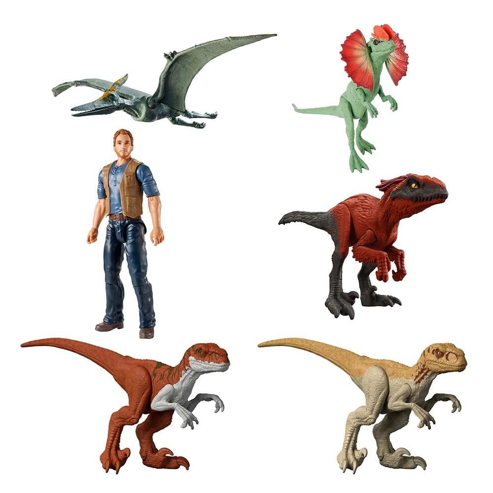 Dinosaurio de juguete MATTEL Jurassic World 6 Pack de Figuras de 12 ...