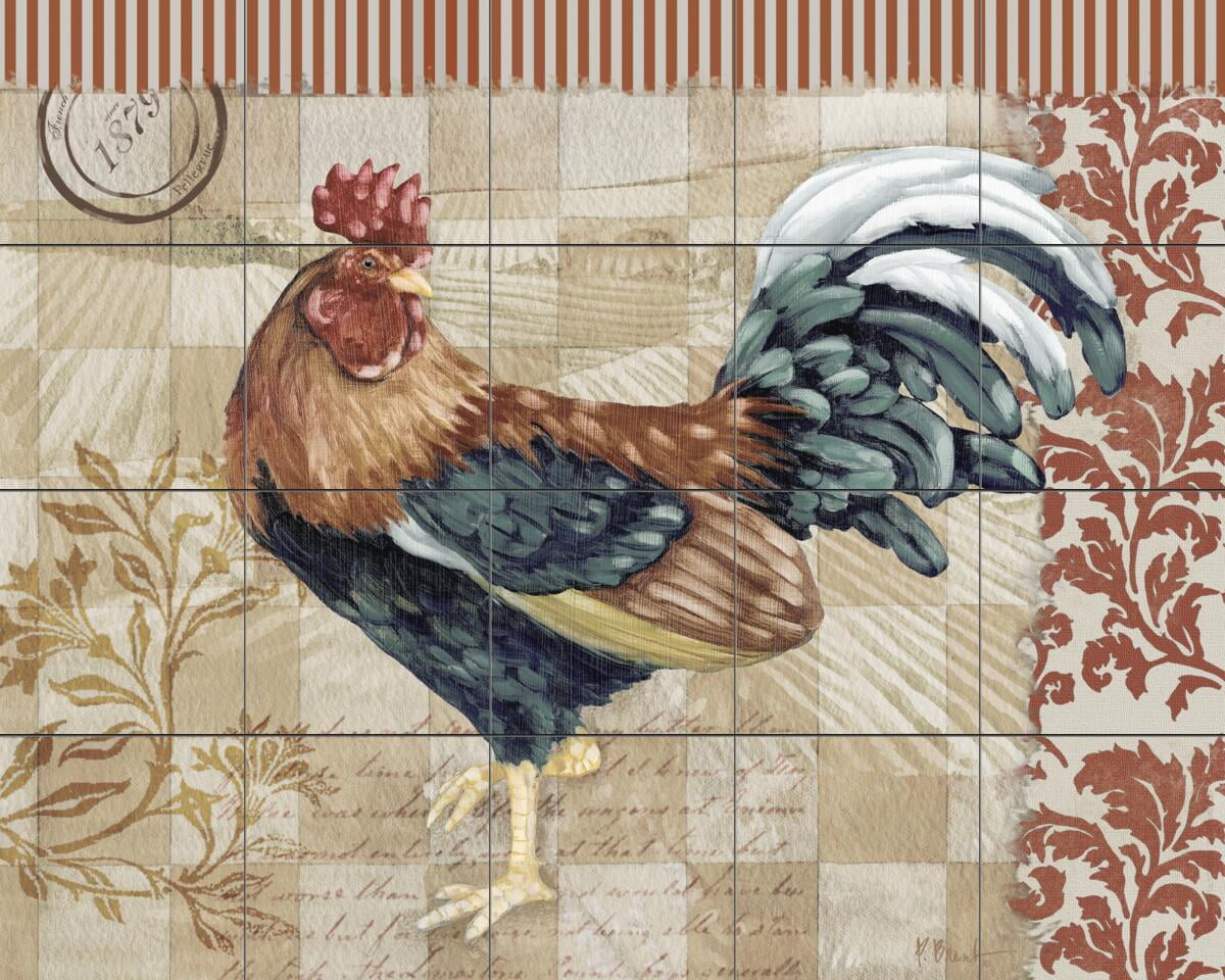 Tile Mural Kitchen Backsplash - PB-Bergerac Rooster II - by Paul Brent ...