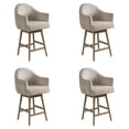 Jaxon Solid Wood Upholstered 26" Counter Height Swivel Barstool with ...