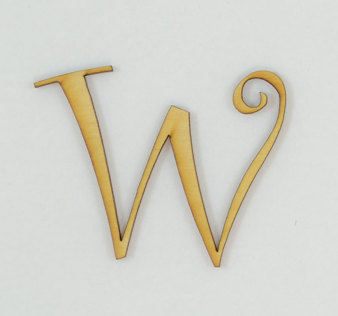 1 Pc, 4 Inch X 1/4 Inch Thick Wood Letters W In The Curlz Font Great ...