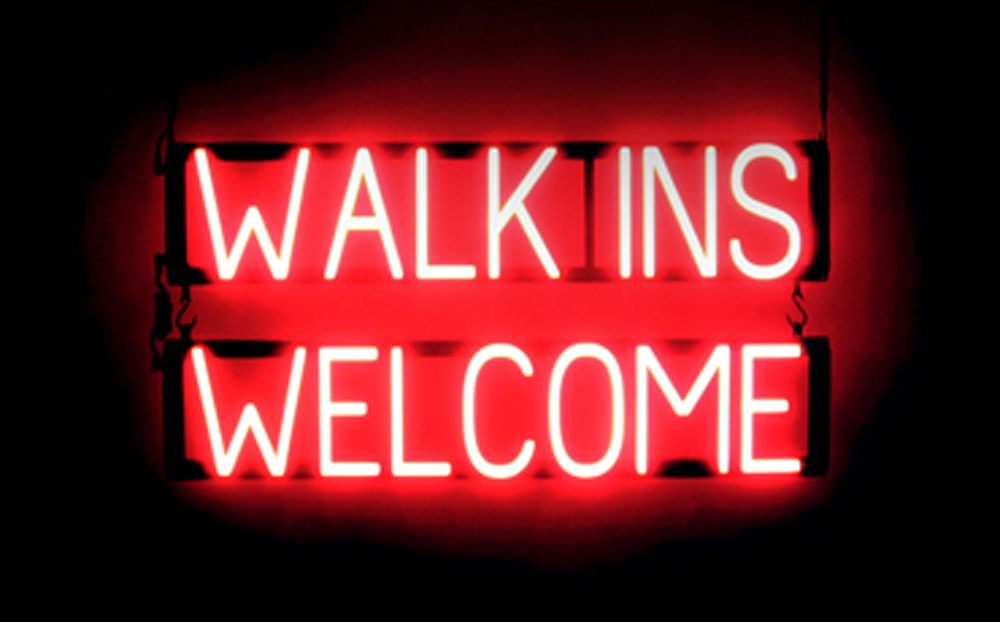 SpellBrite WALK INS WELCOME LED Sign for Business. 29.8" x 15.0" Red ...