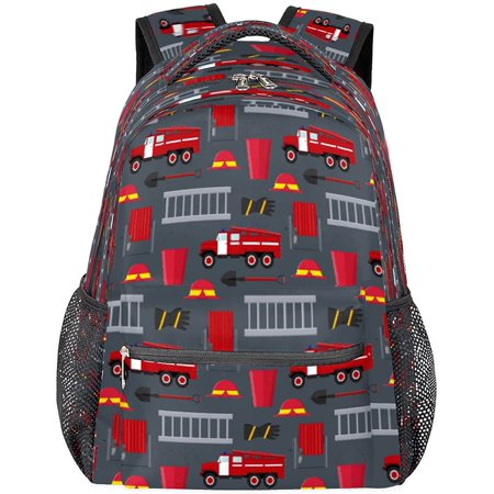 Backpack Fire Department Truck Durable Laptop Backpack Water Resistant ...