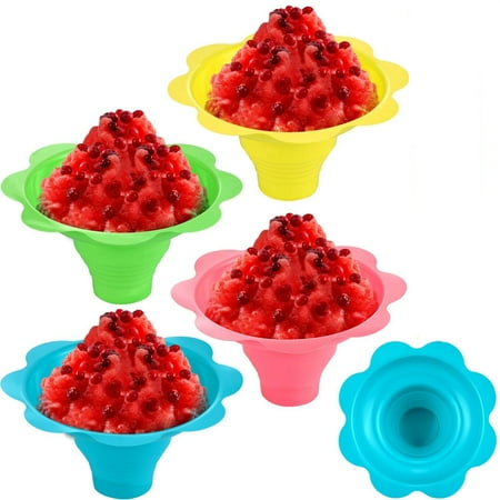 Colorful Flower Snow Cone Cups: 50pcs Reusable Flower Drip Cups Ice ...