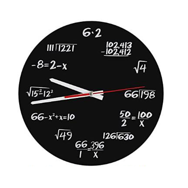 Math Wall Clock Math Formulas Clock Quiz Clock In Black And White