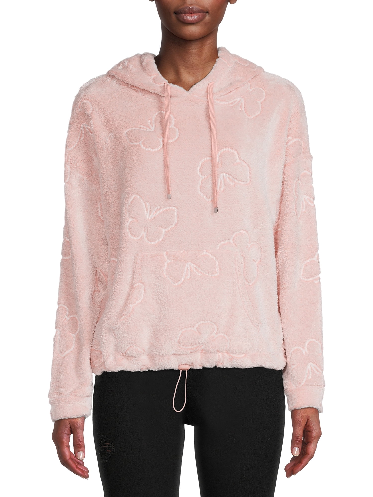 No Boundaries Juniors Conversational Plush Pullover Hoodie - Walmart.com