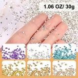 Uxcell 6Pcs Crushed Glass Chips High Luster Irregular Glass Chips for Nail Arts 1.06 oz Silver ...