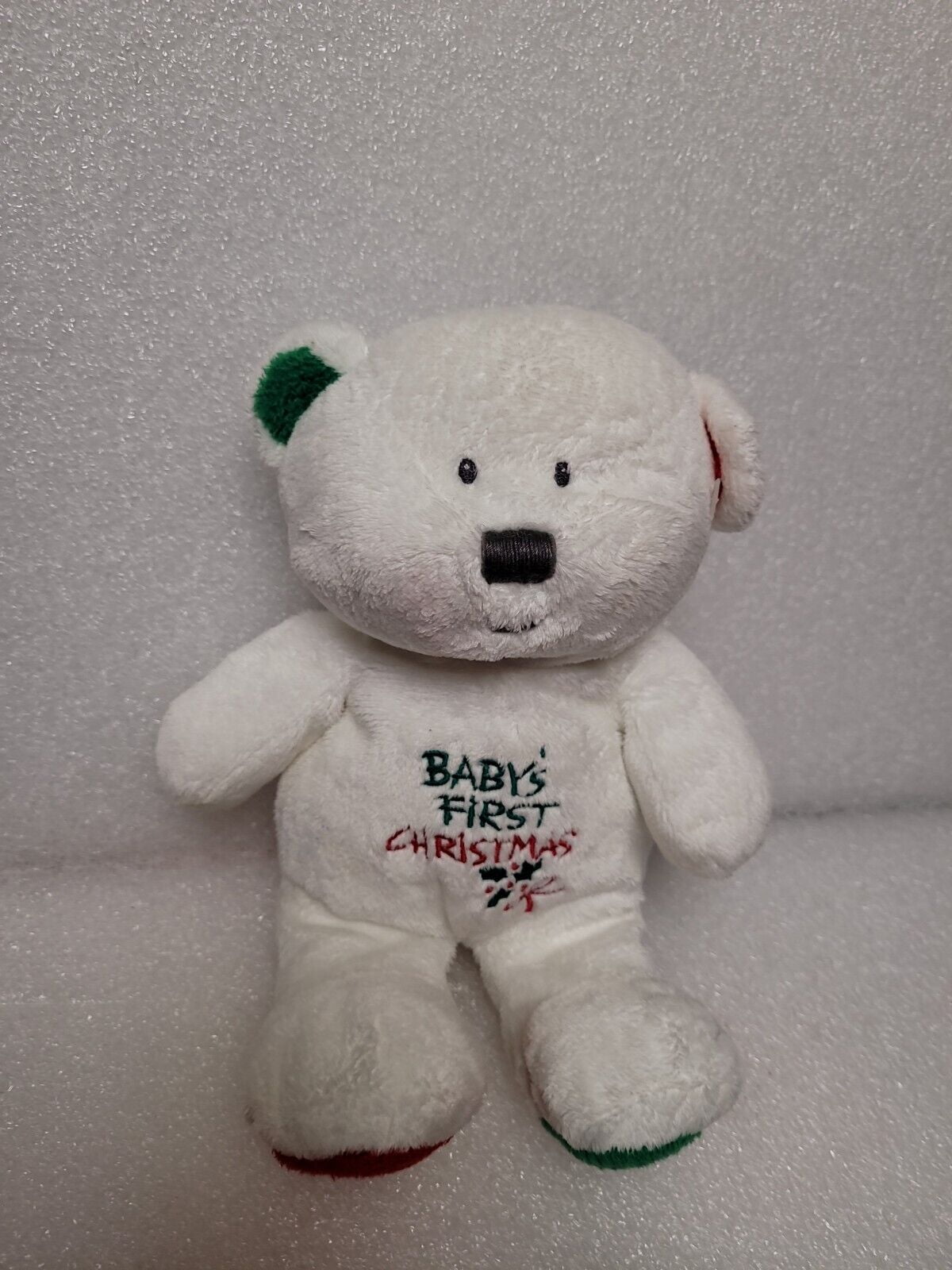 Ty Pluffies - Baby's First Christmas White Bear 9" Soft Plush (NO TY ...