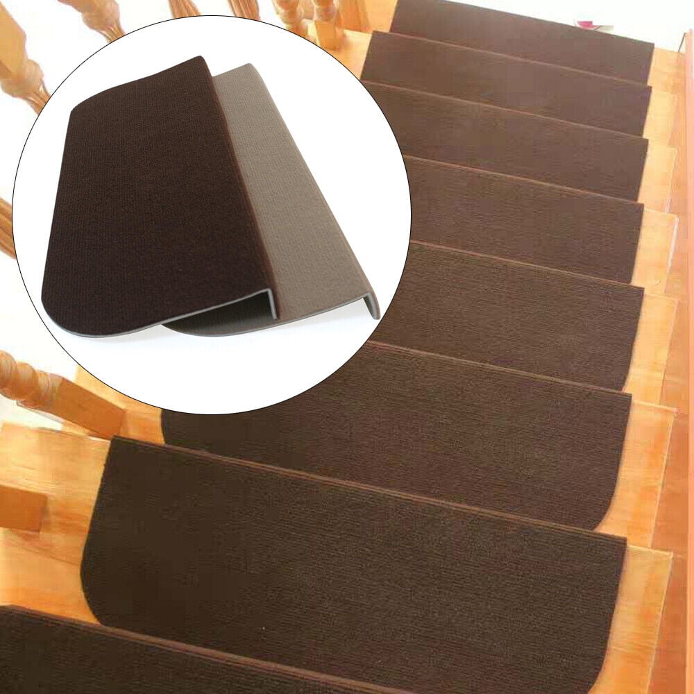 Flkoendmall Anti-Skid Set of 13 Stair Treads Indoor Non Slip Mats Pads ...