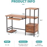 Mecor Computer Desk with 2 Drawers/Keyboard Tray, 55" Modern Writing ...