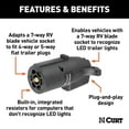 Curt Manufacturing Cur57004 7-Way Led to 4Way or 5Way Flat Adapter ...