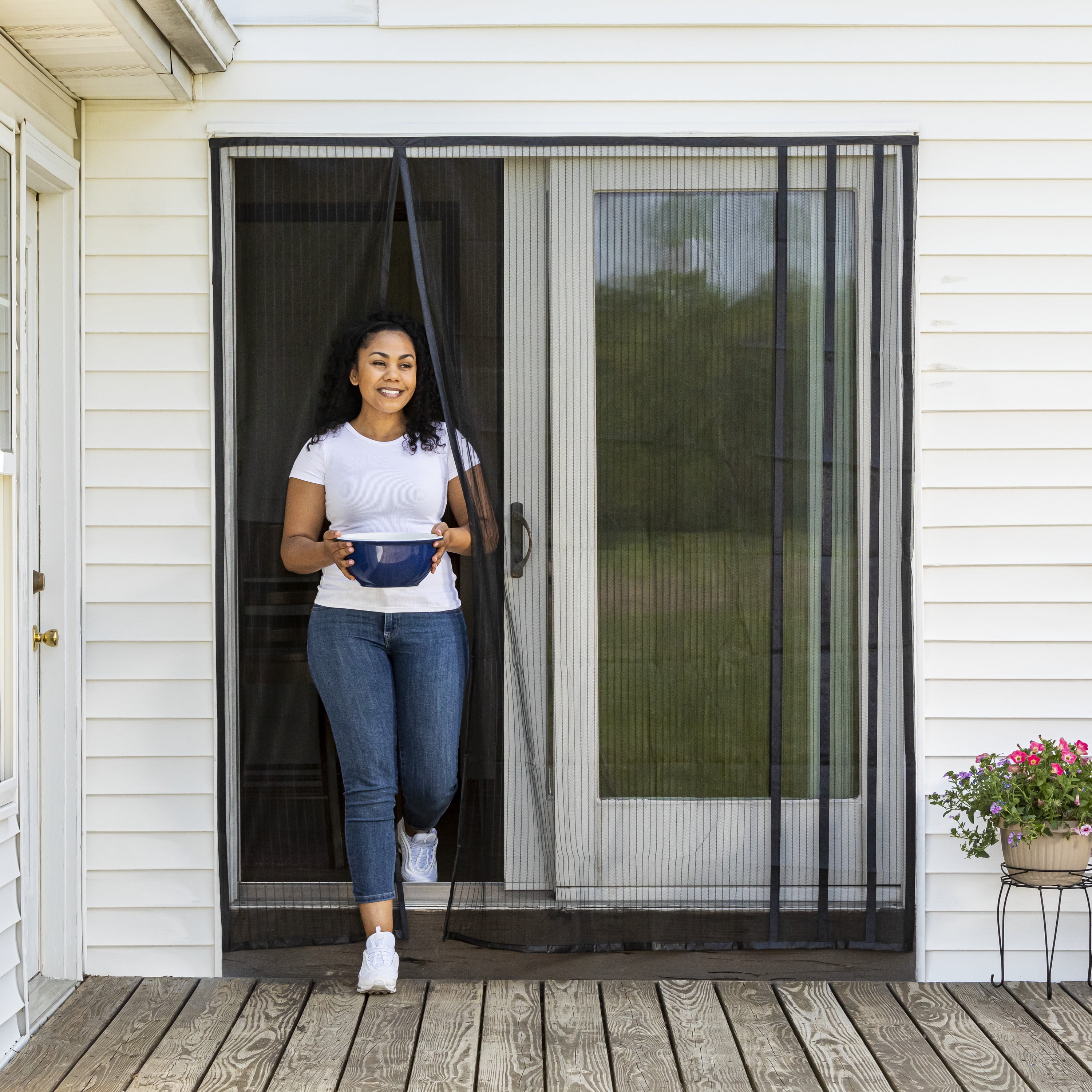 Duck Brand Hands-Free Magnetic Screen for French/Sliding Doors, 75 in ...