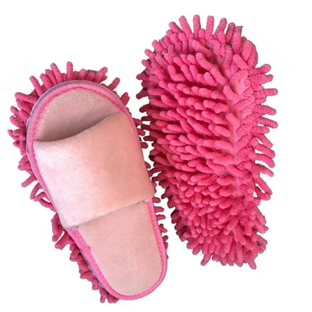 House Remove Dust Slippers, Floor Slippers Open Toe Chenille Soft Pure ...