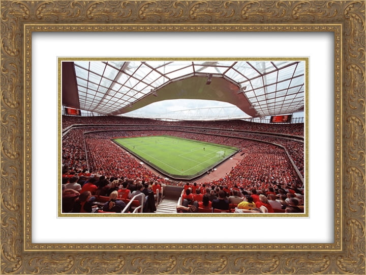 Arsenal Emirates Stadium 2x Matted 24x18 Gold Ornate Framed Art Print ...