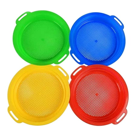 4 Pcs Sand Sifter Sieves for Kids Plastic Sand Sifter for Summer Beach ...