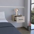 Floating Nightstand In Light Gray Engineered Wood And Particle Board ...