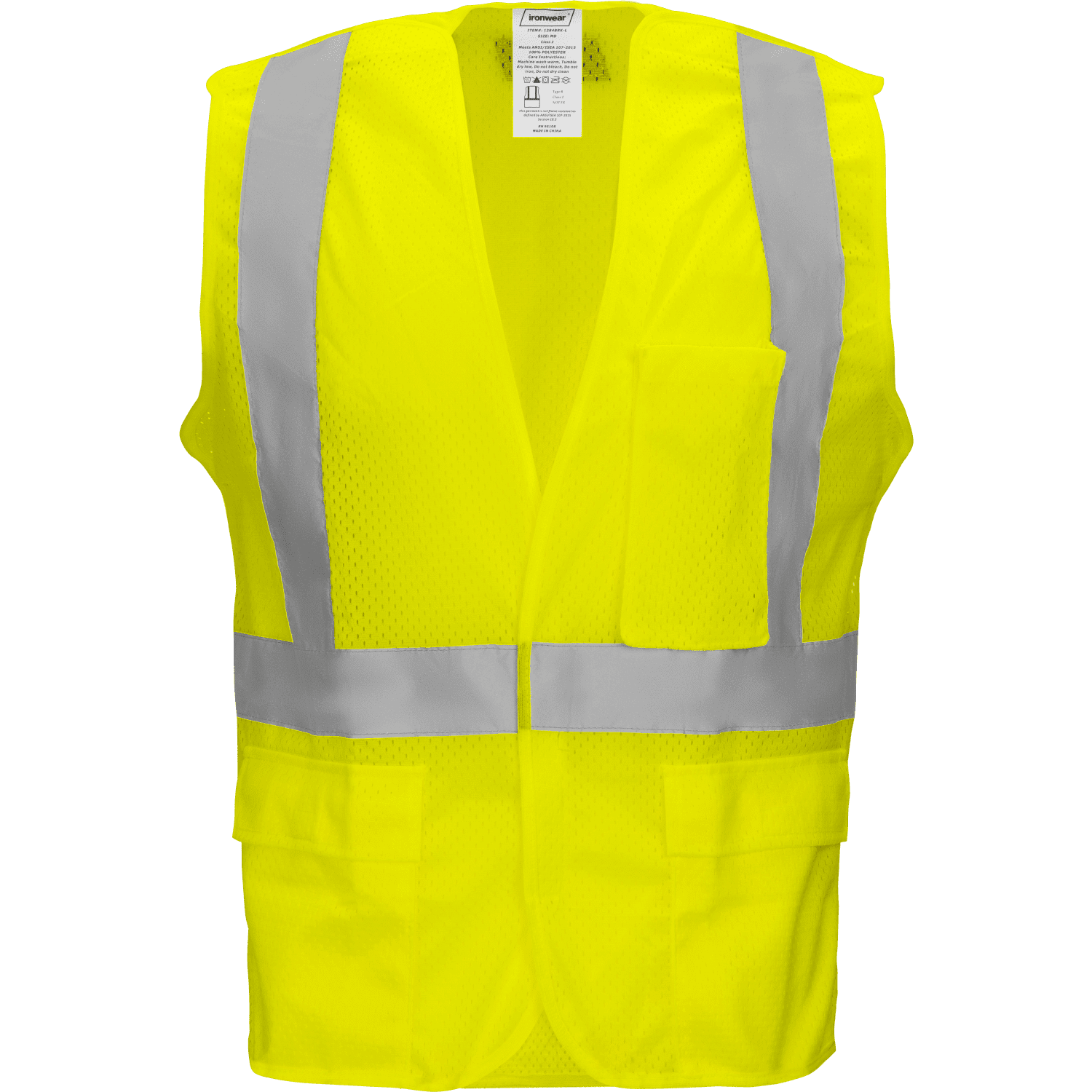 Ironwear 1284 Class 2 Breakaway Safety Vest w/ 2” Reflective Tape ...
