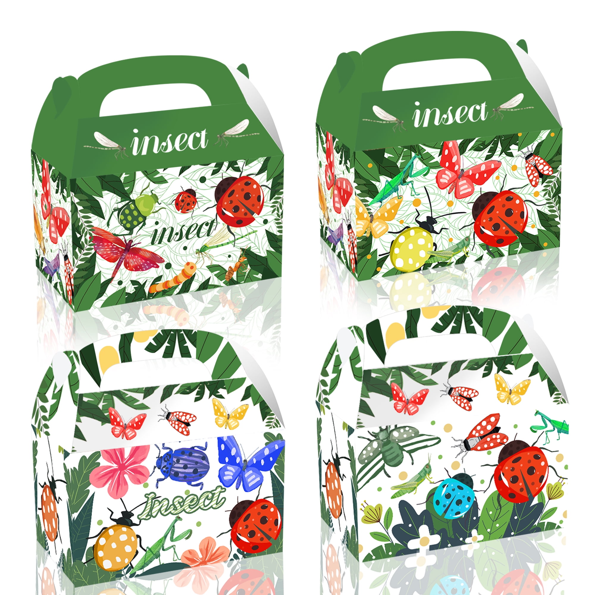 24 Pack Party Favor Boxes, Insect Gift Treat Bags, Nature Gable Boxes ...