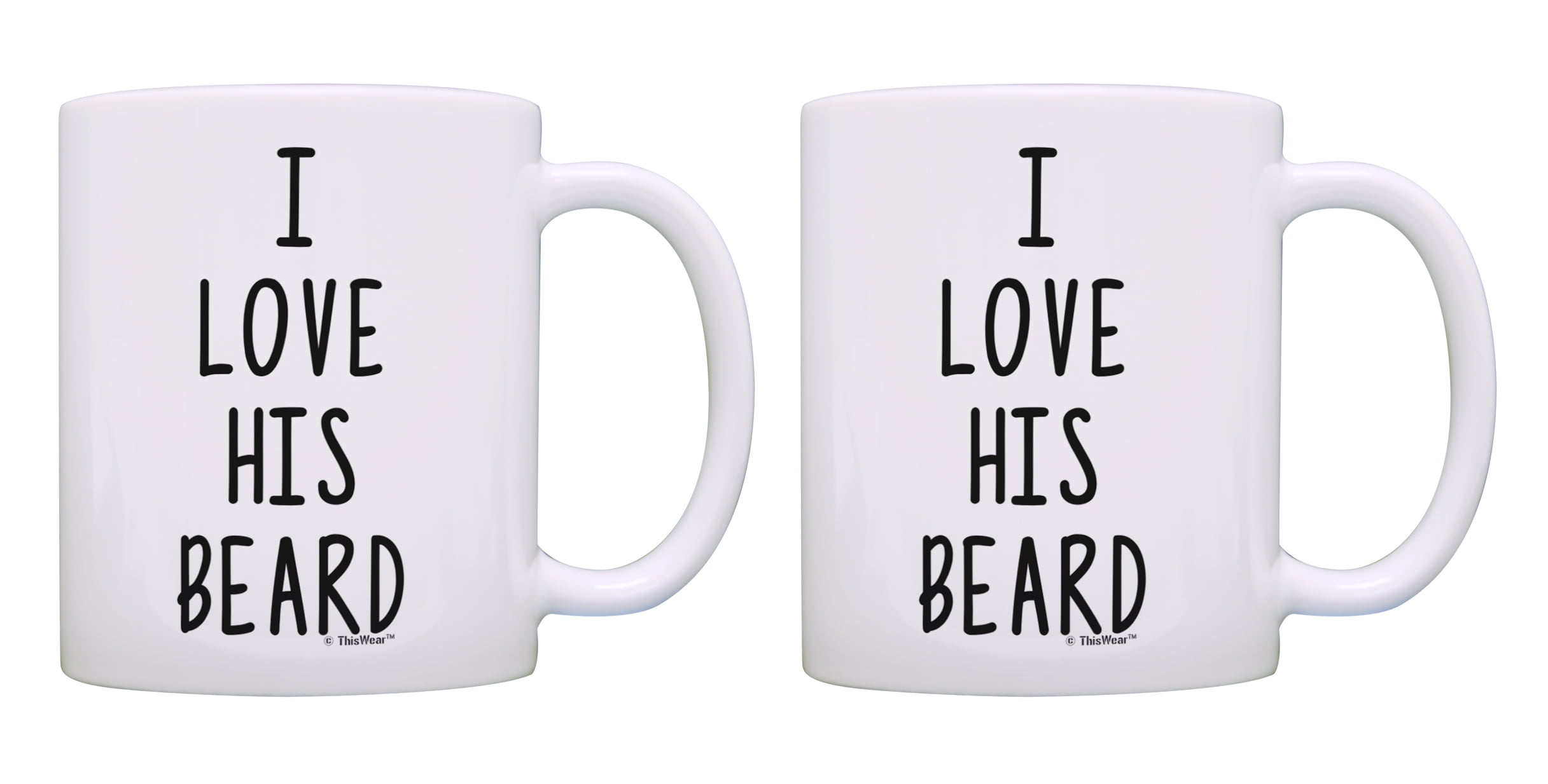 ThisWear Mugs for Couples I Love His Beard Matching Couple Anniversary ...