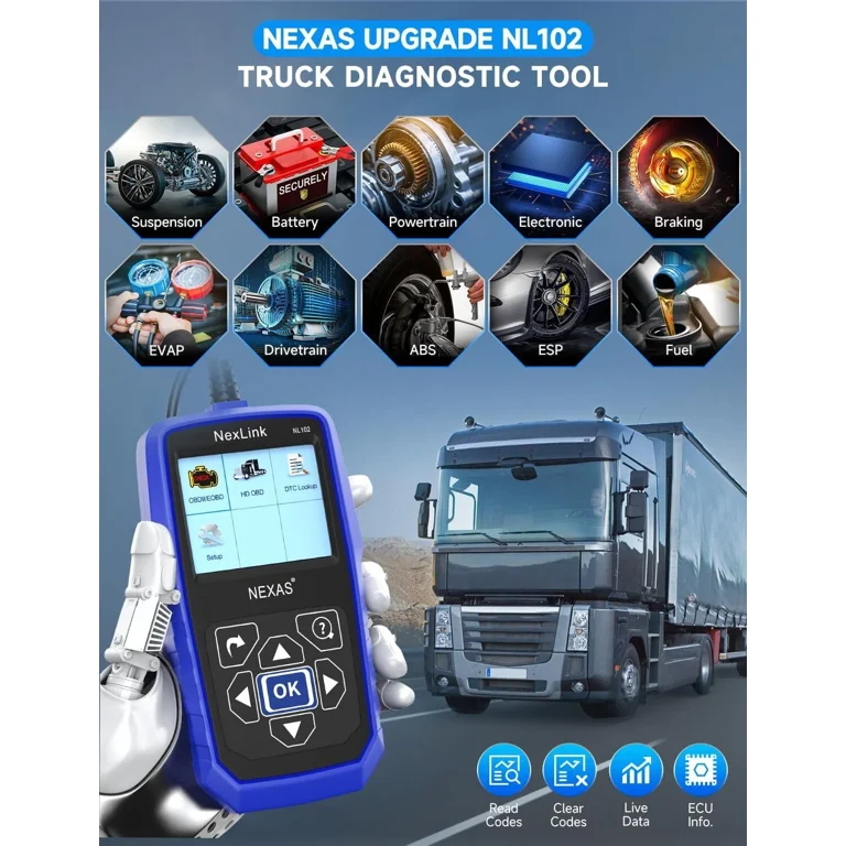 Obd2 Scanner Diagnostic Tool NEXAS NL102 Heavy Duty Truck Scanner ...