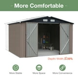 OC Orange-Casual 10x8 FT Metal Garden Shed, Outdoor Storage, Lockable ...