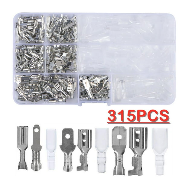 Conector de cable macho y hembra aislado, caja de terminales de crimpado eléctrico, Kit surtido ...