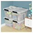 50 Quart Storage Totes with Wheels (4-Pack) - Clear Plastic Storage ...